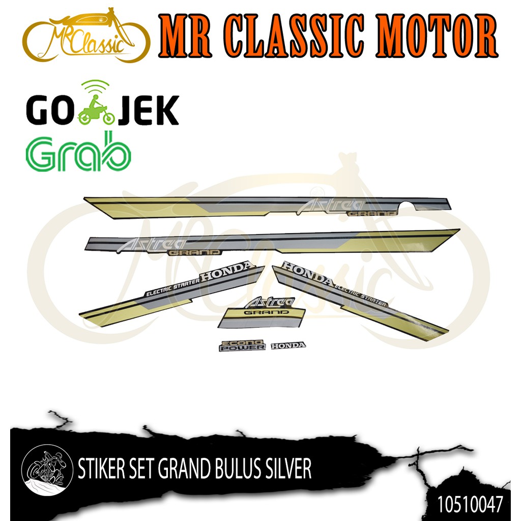 Jual Stiker/Striping Lis Body Motor Honda Grand Bulus Silver Kuning ...