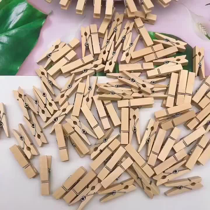 Jual Klip Kayu/ Jepitan Kayu / Wooden Clip + Tali Rami isi 20pcs ...