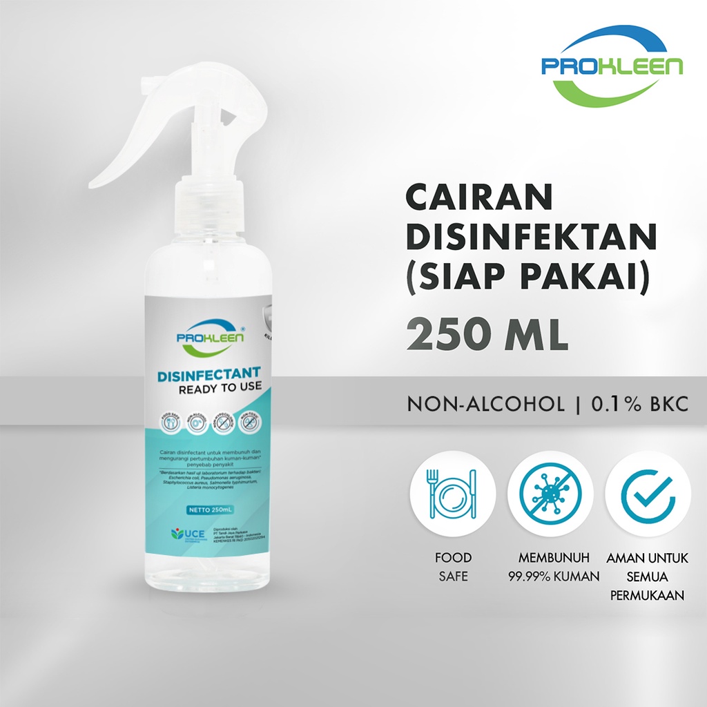 Jual PROKLEEN Disinfectant Spray Antiseptik Cairan Desinfektan 250ml ...