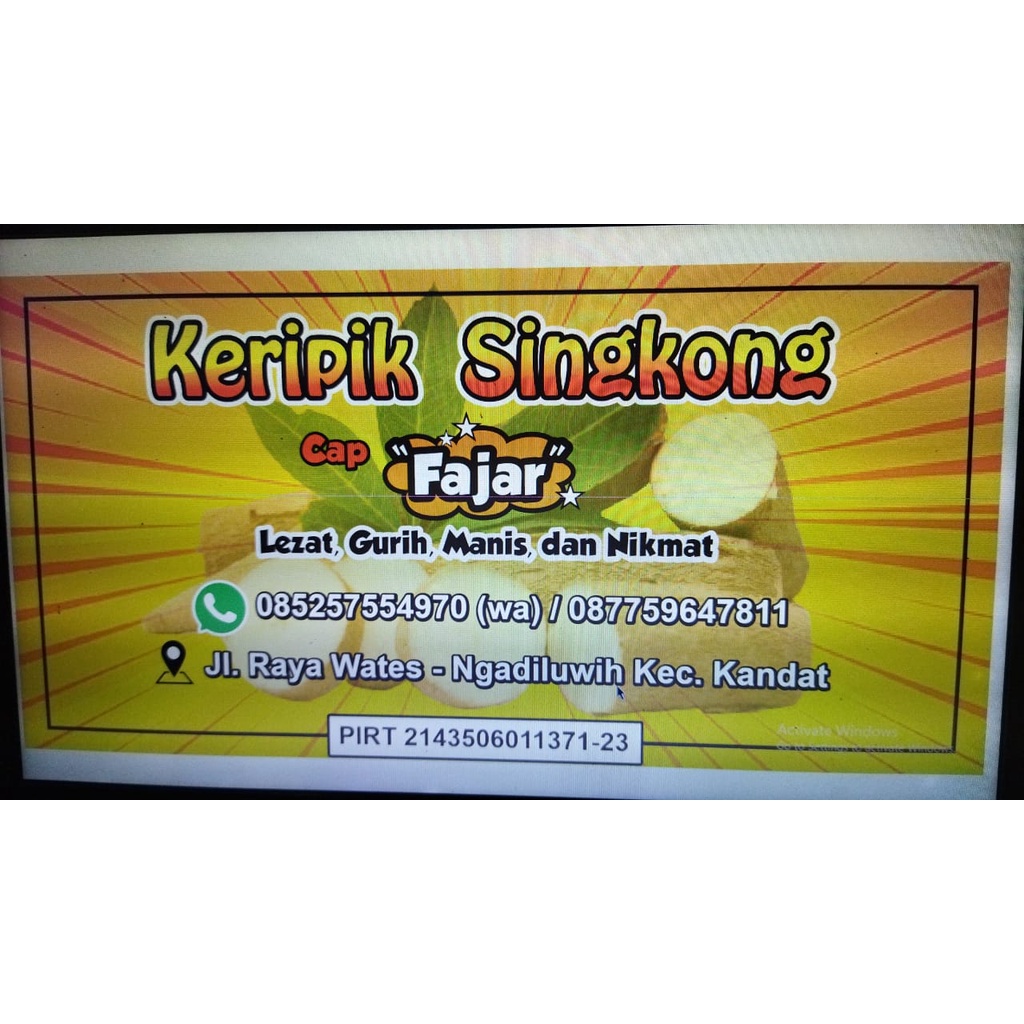 Jual Stiker Kripik Singkong 10x5 Cm Shopee Indonesia