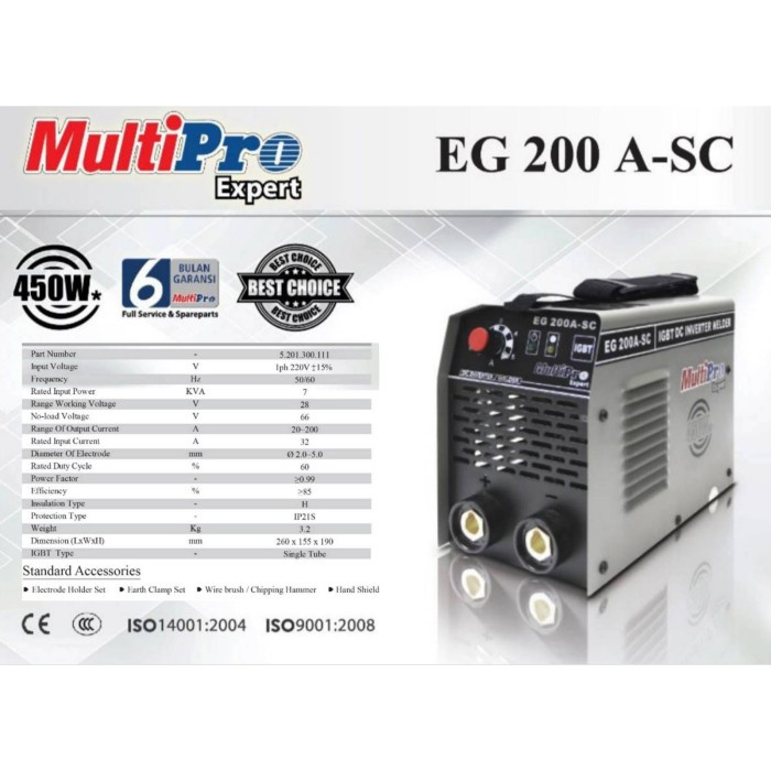 Jual MESIN TRAVO LAS LISTRIK INVERTER IGBT MULTIPRO EG 200 A-SC MMA ...