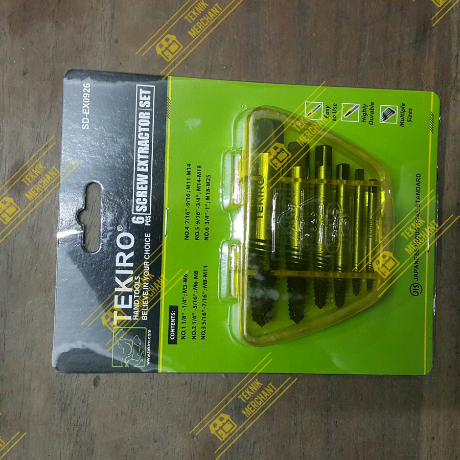 Jual TAP BALIK TEKIRO SET 6pcs TAP BAUT PATAH SCREW EXTRACTO 6 Pcs ...