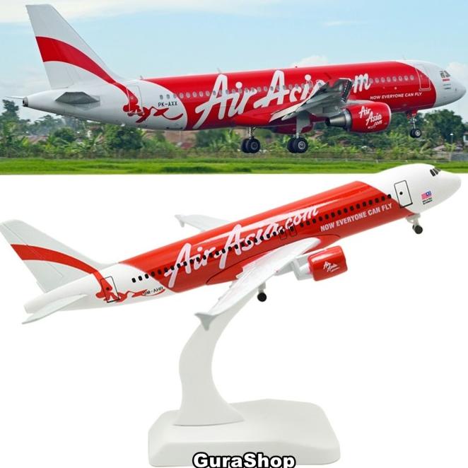 Jual Diecast Miniature Pesawat Air Asia A320-200 Airbus Dengan Landing ...