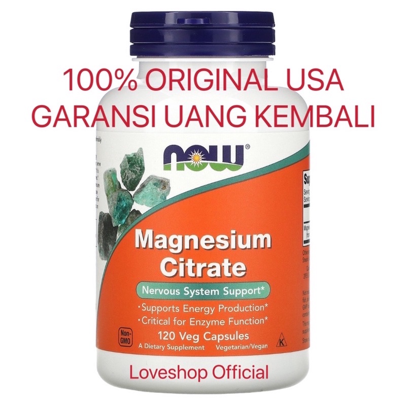 Jual NOW Magnesium Citrate isi 120 veg capsules 100% ORIGINAL vit zinc ...