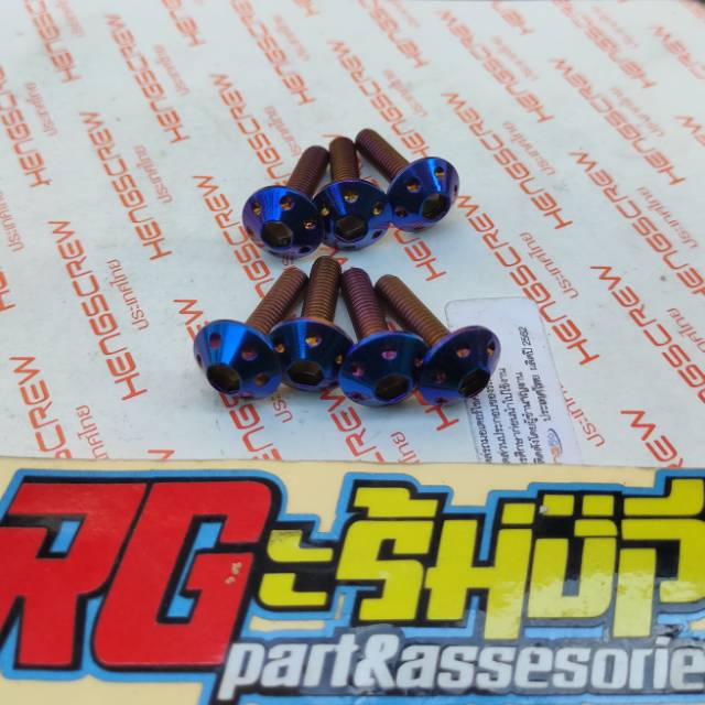 Jual Baut probolt payung blue jamur bintik tutup tangki ninja 150 r/rr heng thailand harga per ...