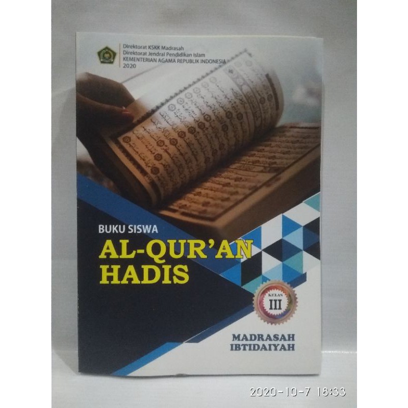 Jual BUKU AL-QUR'AN DAN HADITS KELAS 3 MI | Shopee Indonesia