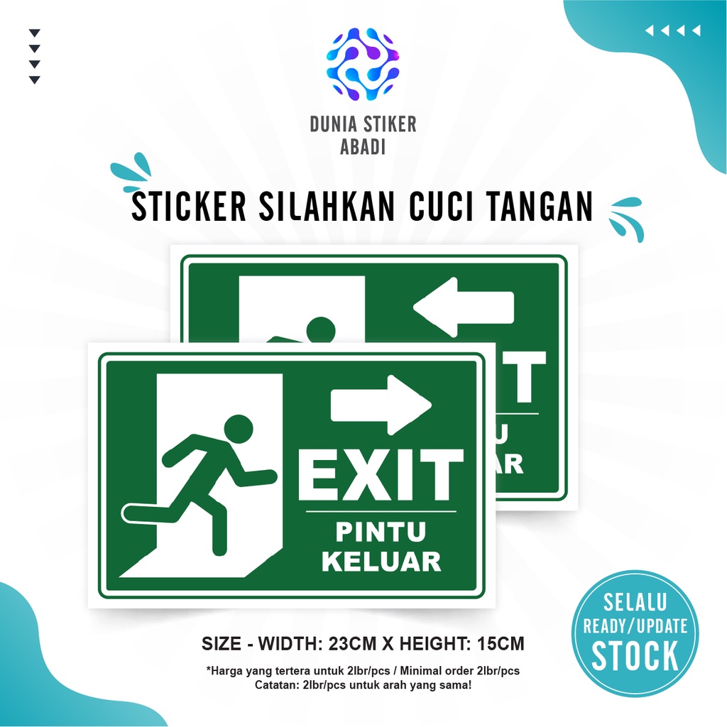 Jual Stiker EXIT / Pintu Keluar (23x15cm) - Per/2 lembar | Shopee Indonesia