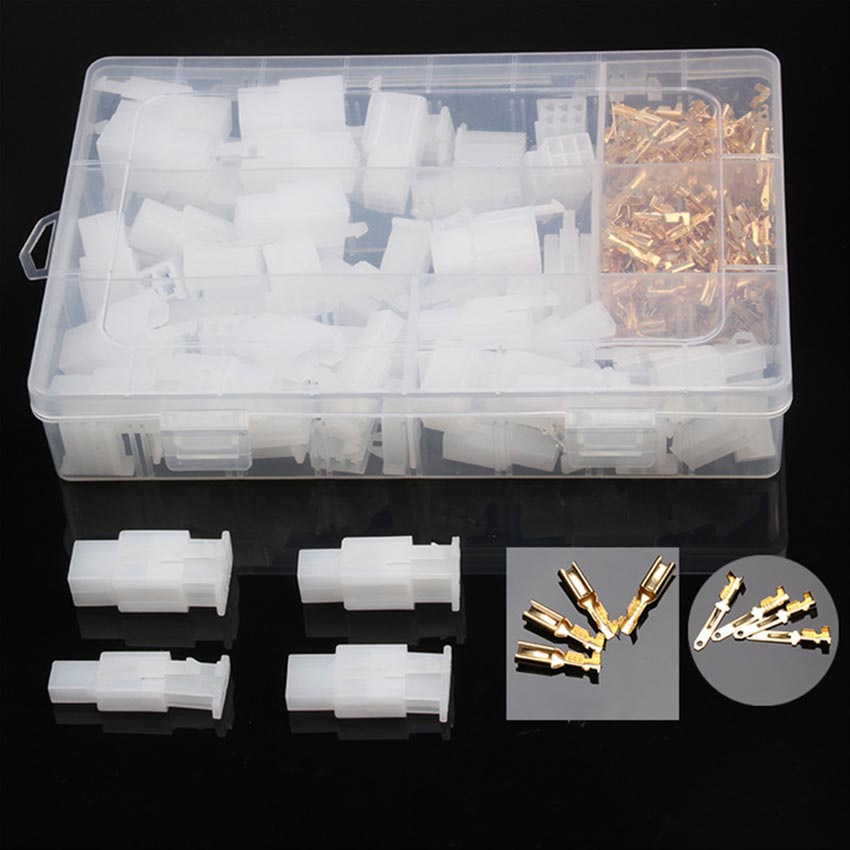 Jual 380PCS Plug Konektor Terminal Kuningan Kabel Listrik Male Female 2 ...