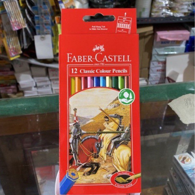 Jual Pencil Warna / Color Pencils Faber Castle Classic 12 warna panjang ...