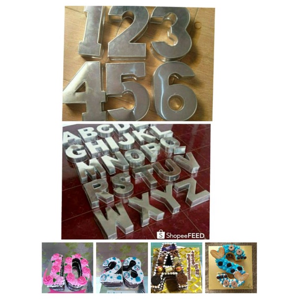 Jual loyang karakter angka huruf besar ukuran 25 cm | Shopee Indonesia