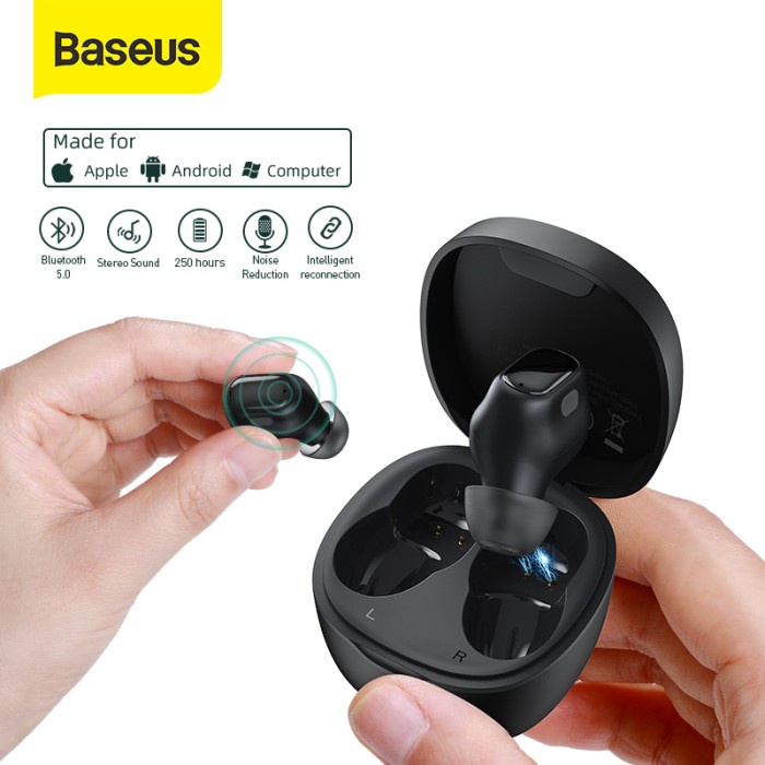 Jual BASEUS WM01 TRUE WIRELESS BLUETOOTH EARPHONE MINI EARBUDS TWS ...