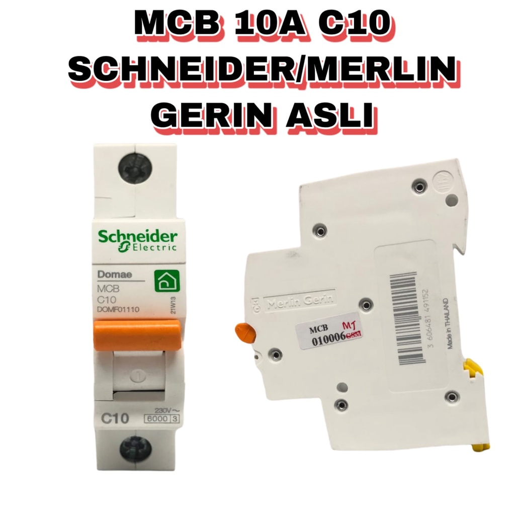 Jual MCB 10A C10 SCHNEIDER /MERLIN GERIN ASLI | Shopee Indonesia