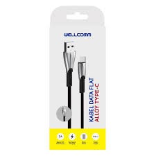 Jual KABEL DATA WELLCOMM FLAT ALLOY TYPE C | Shopee Indonesia