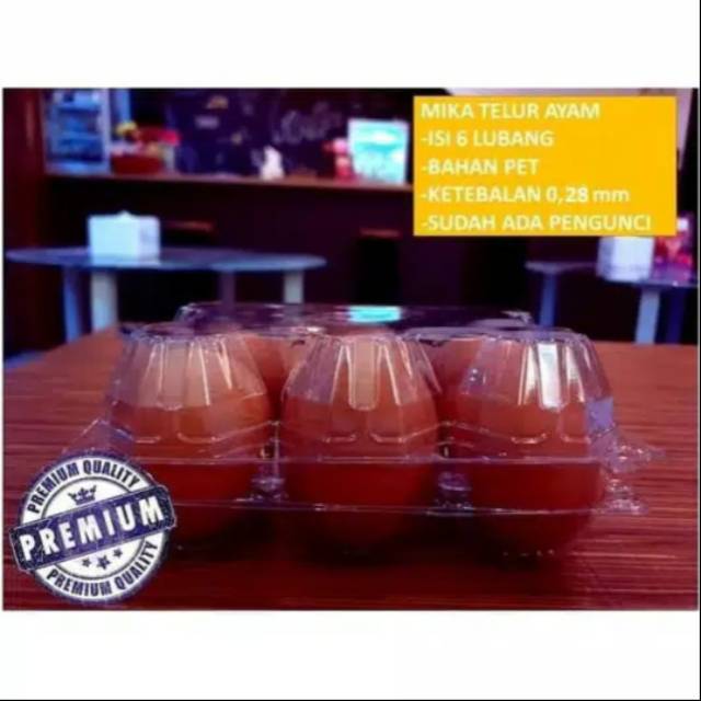 Jual Mika telur premium isi 6 telur egg tray telur packaging telur ...