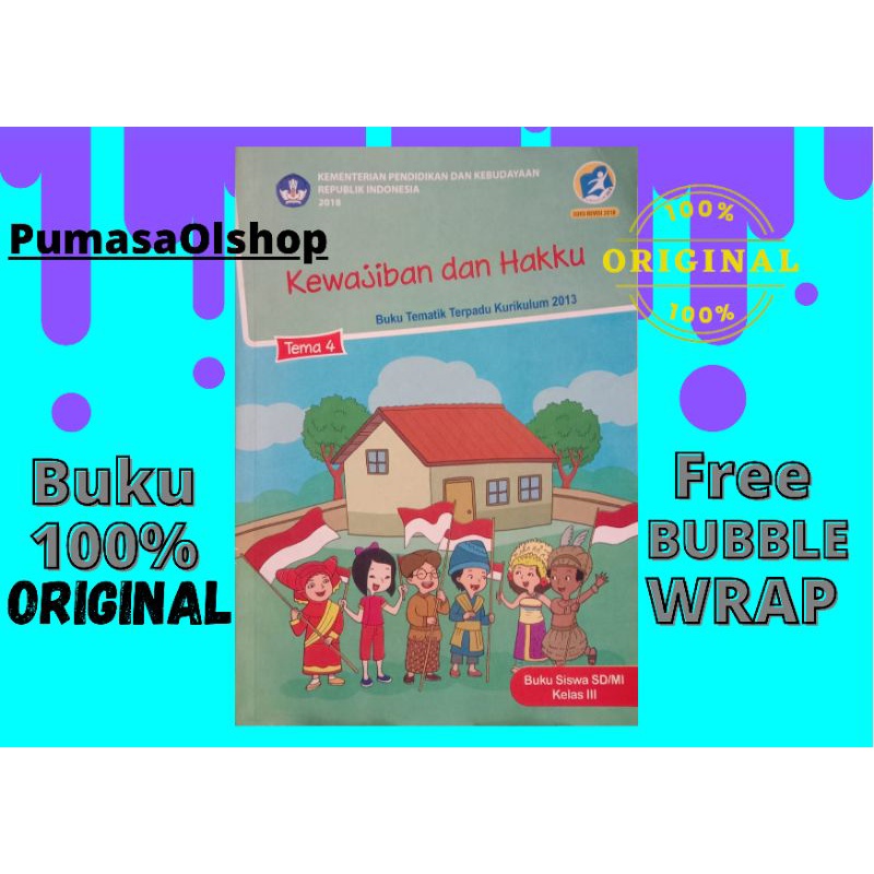 Jual BUKU TEMATIK UNTUK SD/MI KELAS 3 - TEMA 4 KEWAJIBAN DAN HAKKU | Shopee Indonesia