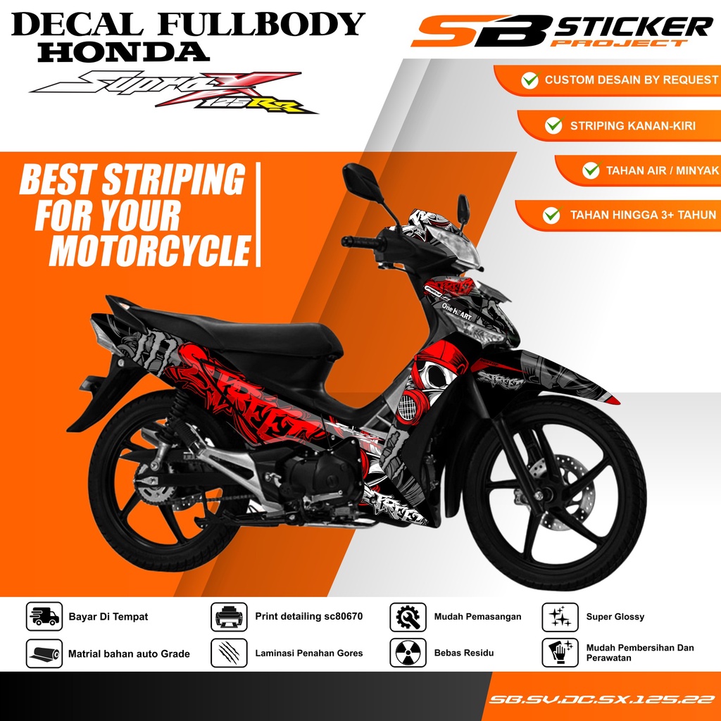 Jual DECAL FULL BODY SUPRA X 125 - DECAL STICKER FULL BLOCK SUPRA X 125 ...