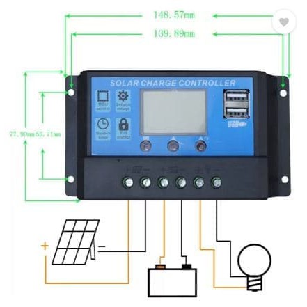 Jual SOLAR CHARGE CONTROLLER 10A 12V 24V/PANEL SURYA CHARGER LCD 10A ...