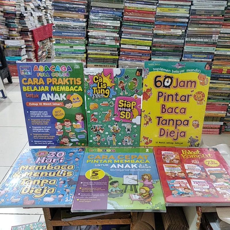 Jual PAKET 6 BUKU CALISTUNG, ABACAGA, 60 JAM PINTAR MEMBACA TANPA DIEJA ...