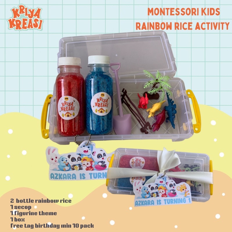 Jual Montessori Kids - Rainbow Rice Play Set | Shopee Indonesia