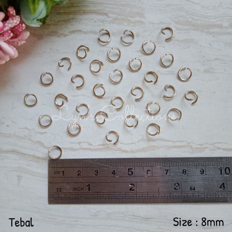 Jual (24pcs) Jump Ring 1 Lapis 8mm Silver Tebal | Single Loop Ring ...