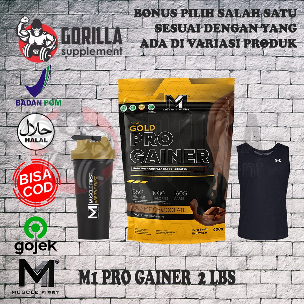Jual MUSCLE FIRST Pro Gainer 2lbs / 900 gram Gold Series M1 Nutrion ...