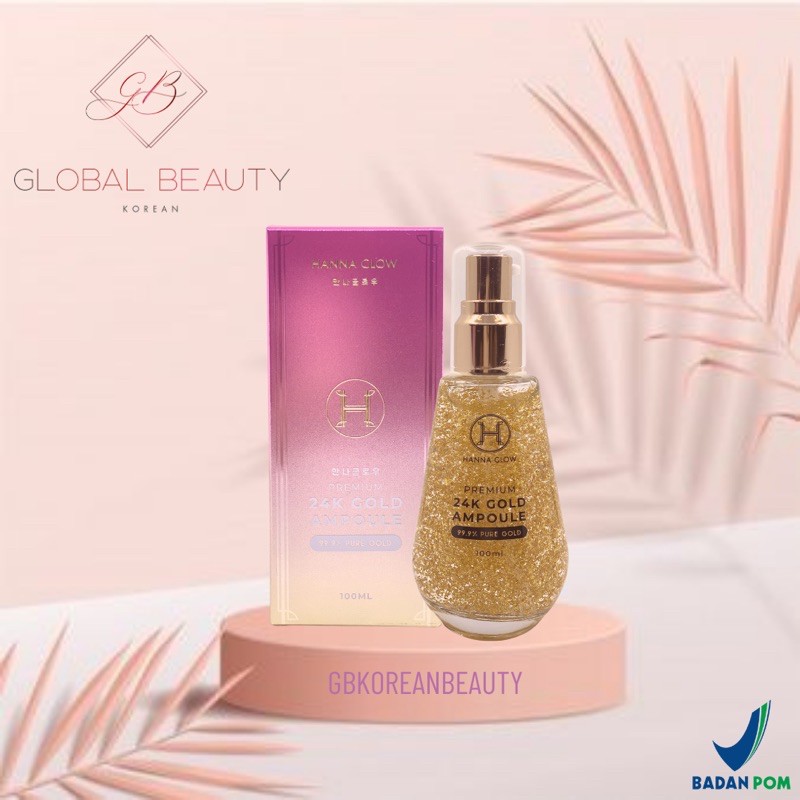 Jual HANNA GLOW PREMIUM 24K GOLD AMPOULE 100ML SKINCARE KOREA ORIGINAL BPOM SERUM WAJAH GLOWING ...