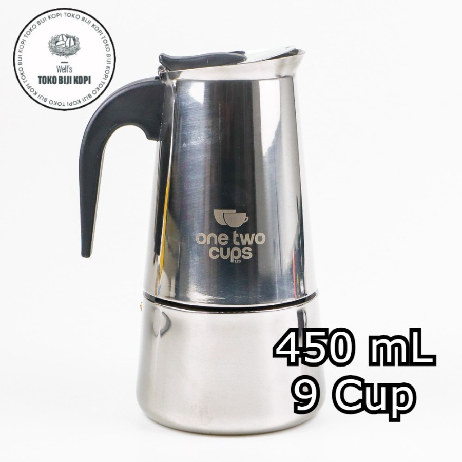 Jual Espresso Coffee Maker Moka Pot Teko Stovetop Filter 9 Cup - 450 ml ...