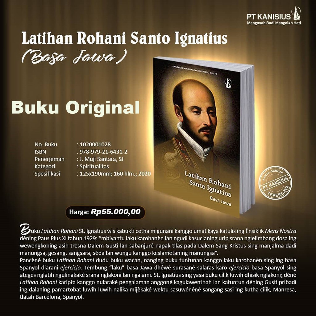 Jual LATIHAN ROHANI SANTO IGNATIUS-Bahasa Jawa - Buku Katolik Original ...