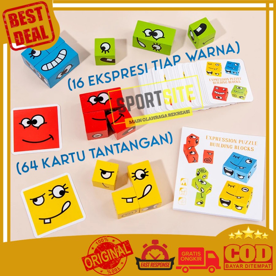 Jual Face Change Rubik Cube Mainan Anak Puzzle Blocks Cubeez Board Game ...