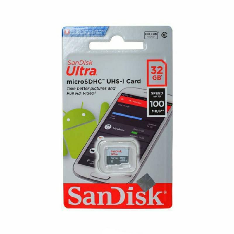 Jual Microsd Sandisk Ultra 32GB Class 10 100 MBs Non Adapter | Shopee ...