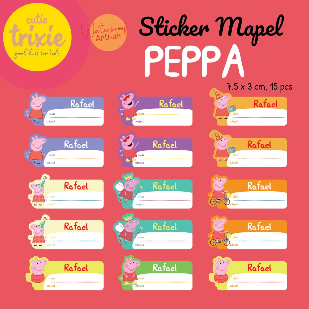 Jual STICKER LABEL BUKU MATA PELAJARAN / MAPEL ANAK PEPPAPIG | Shopee ...