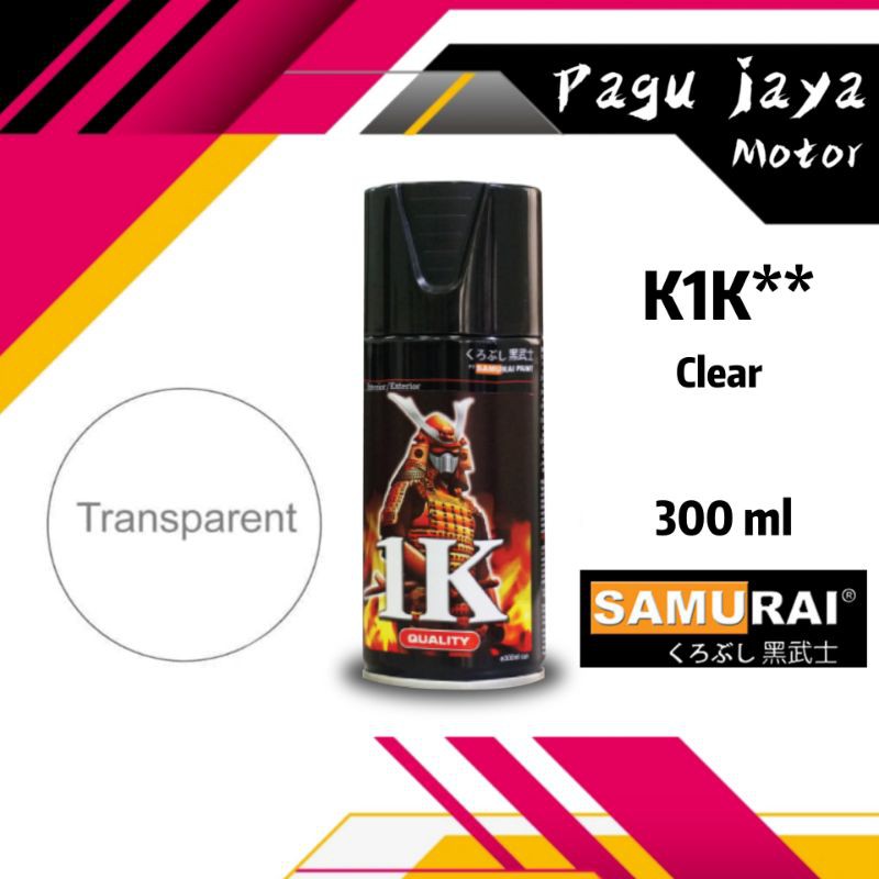 Jual SAMURAI PAINT K1K** CLEAR KACA 300ml cat semprot spray pilox pilok ...