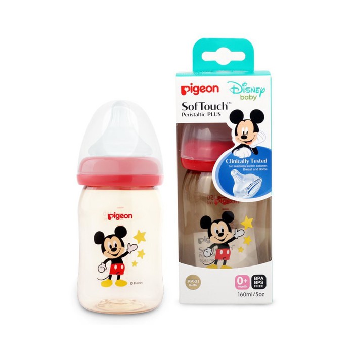 Jual TIMEPUBS Pigeon Disney Peristaltic Plus Bottle PPSU Mickey Mouse 160ml | Shopee Indonesia