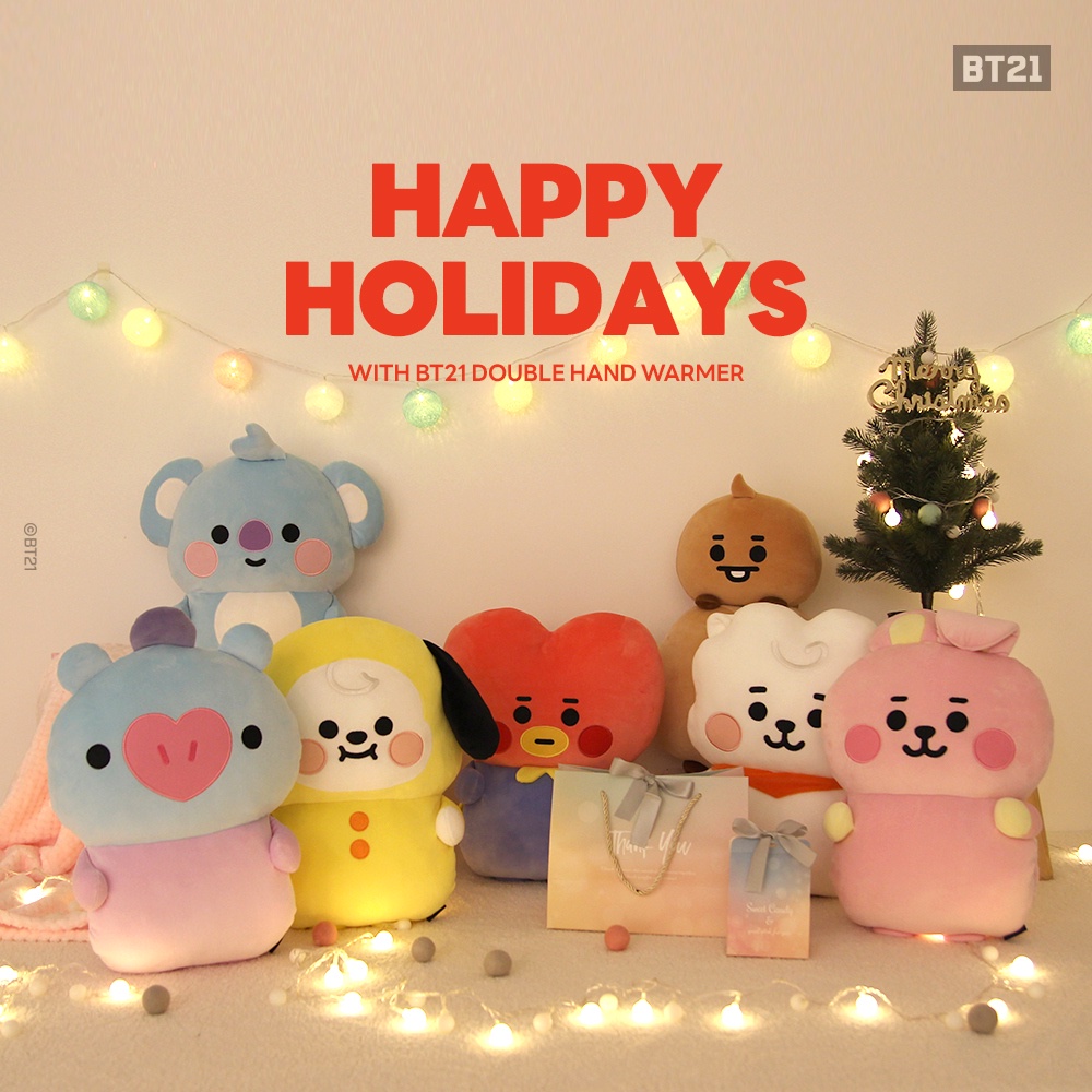 Jual OFFICIAL BT21 BABY DOUBLE HAND WARMER CUSHION PILLOW DOLL BONEKA ...