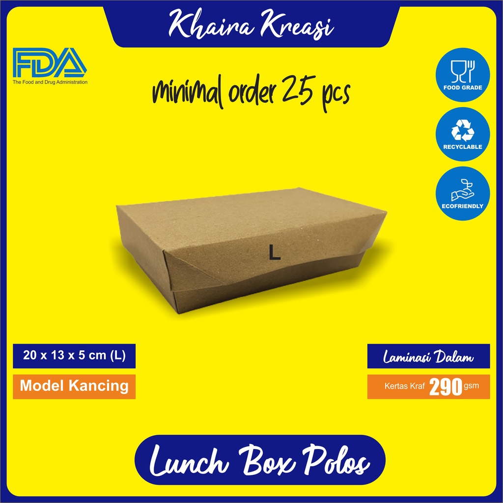 Jual Lunch Box, Kotak Makan, Box Makanan, Dus Makanan, Kertas Kraft 290 ...