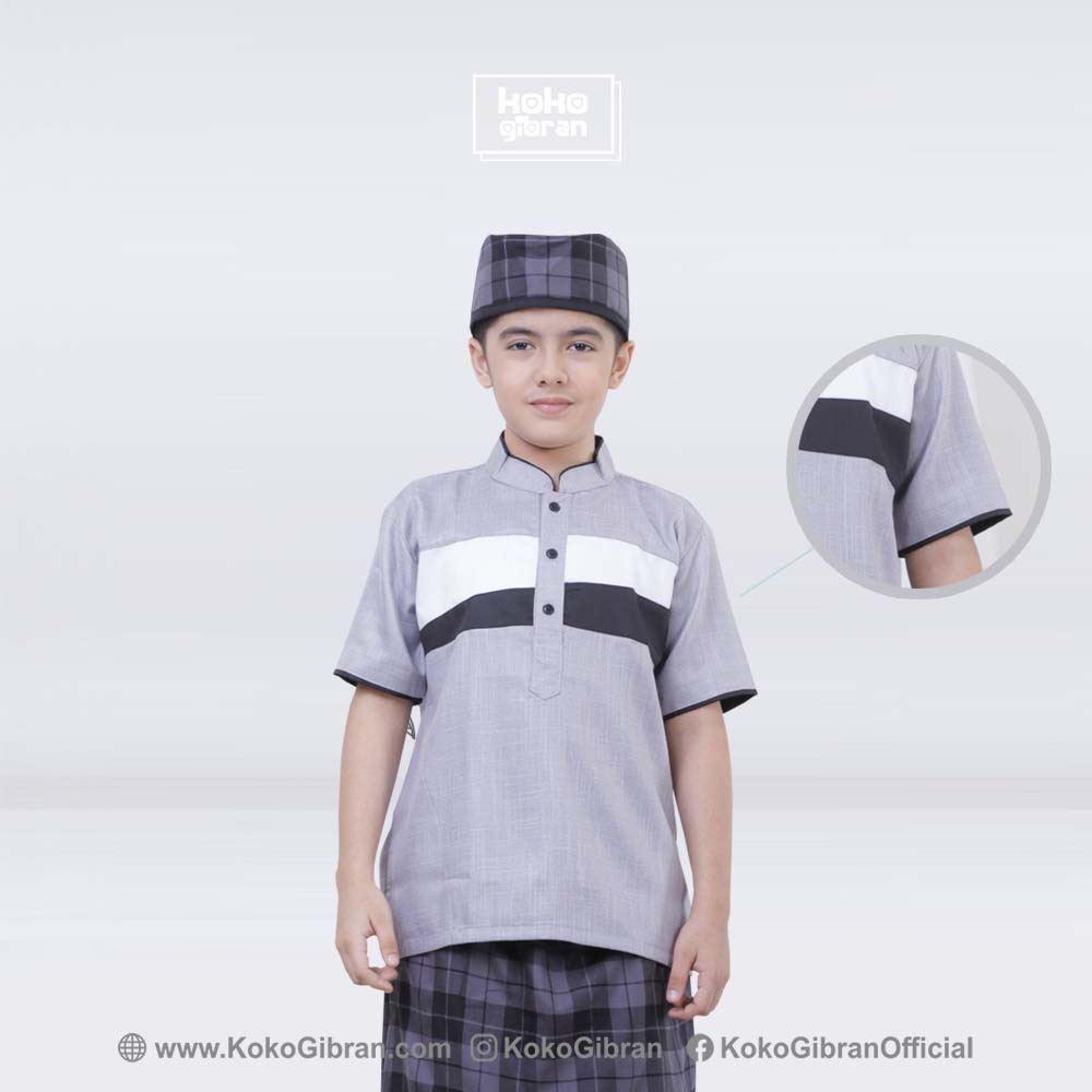 Jual Koko Anak KokoGibran /Baju Koko Anak Warna Abu /Baju Koko Anak ...