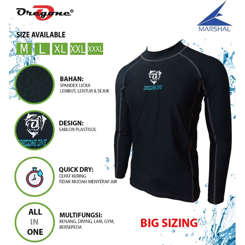 Jual Oregone Baju Atasan Renang Diving Lengan Panjang Pria Polos Big ...