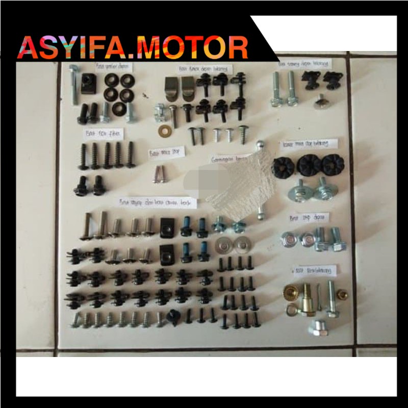 Jual baut lengkap full set motor karisma x dan tipe d Baut lengkap body ...