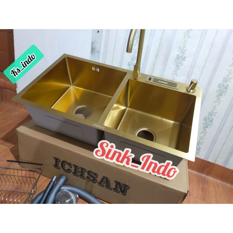 Jual SALE!!! Kitchen Sink Modern Gold / Bak Cuci Piring Gold /emas 82 x ...
