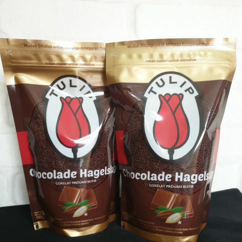 Jual tulip meses/meises tulip chocolate hagelslag 500 gr zip lock ...