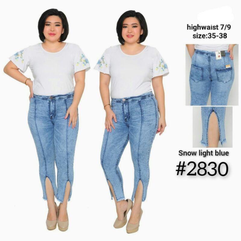 Jual CP TULANG HW HIGHWAIST BELAH SUPER JUMBO JEANS 2813 2830 | Shopee Indonesia