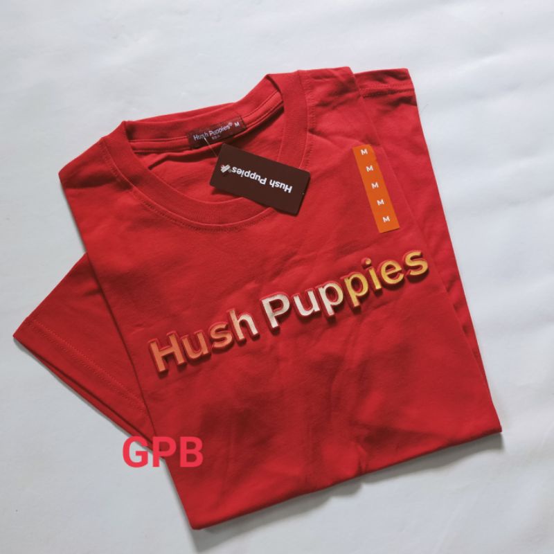 Jual Kaos Hush Puppies Embos Flocking Lengan Pendek Cowo Cewe | Shopee ...