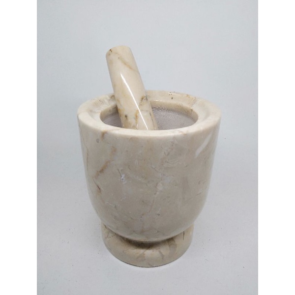 Jual Lumpang Alu Marmer Marble Stone Mortar Pestle Tumbukan Obat Puyer ...