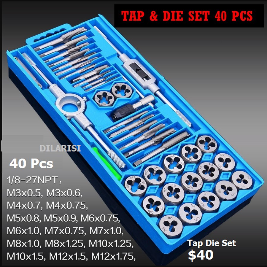 Jual Tap die Set 40 Pcs - Tap And Die Set - Tap Baut Dan Senai Drat ...