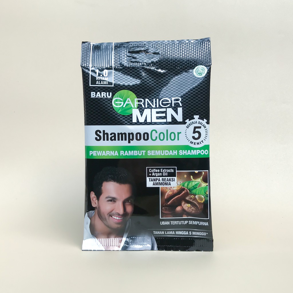 Jual Garnier Men Shampoo Color Hitam Alami Coklat Kehitaman Pewarna Rambut Pria Shampoo