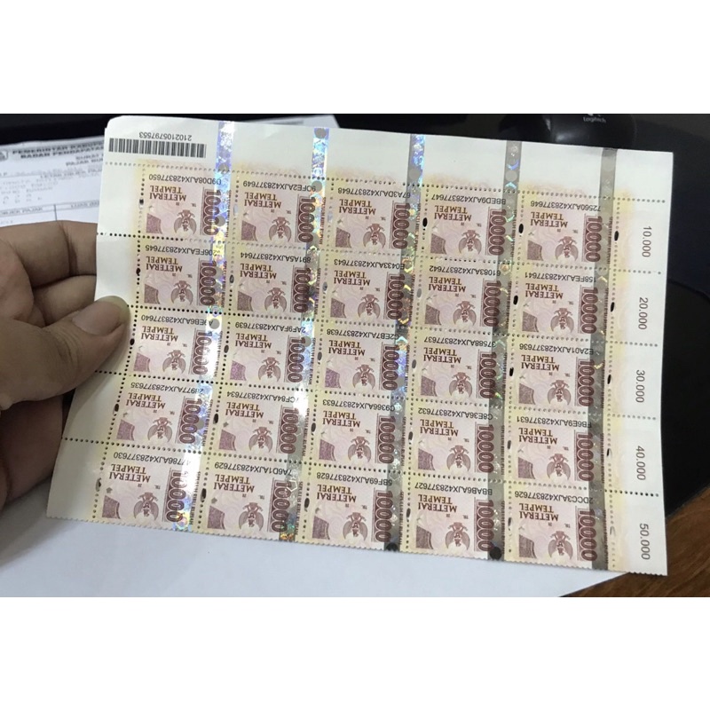 Jual Materai Tempel 10000 10 ribu sepuluh ribu 100% original Kantor Pos ...