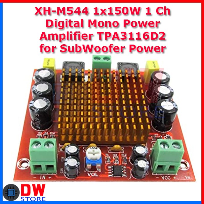 Jual XH-M544 150W Digital Mono Power Amplifier TPA3116D2 TPA3116 Subwoofer | Shopee Indonesia