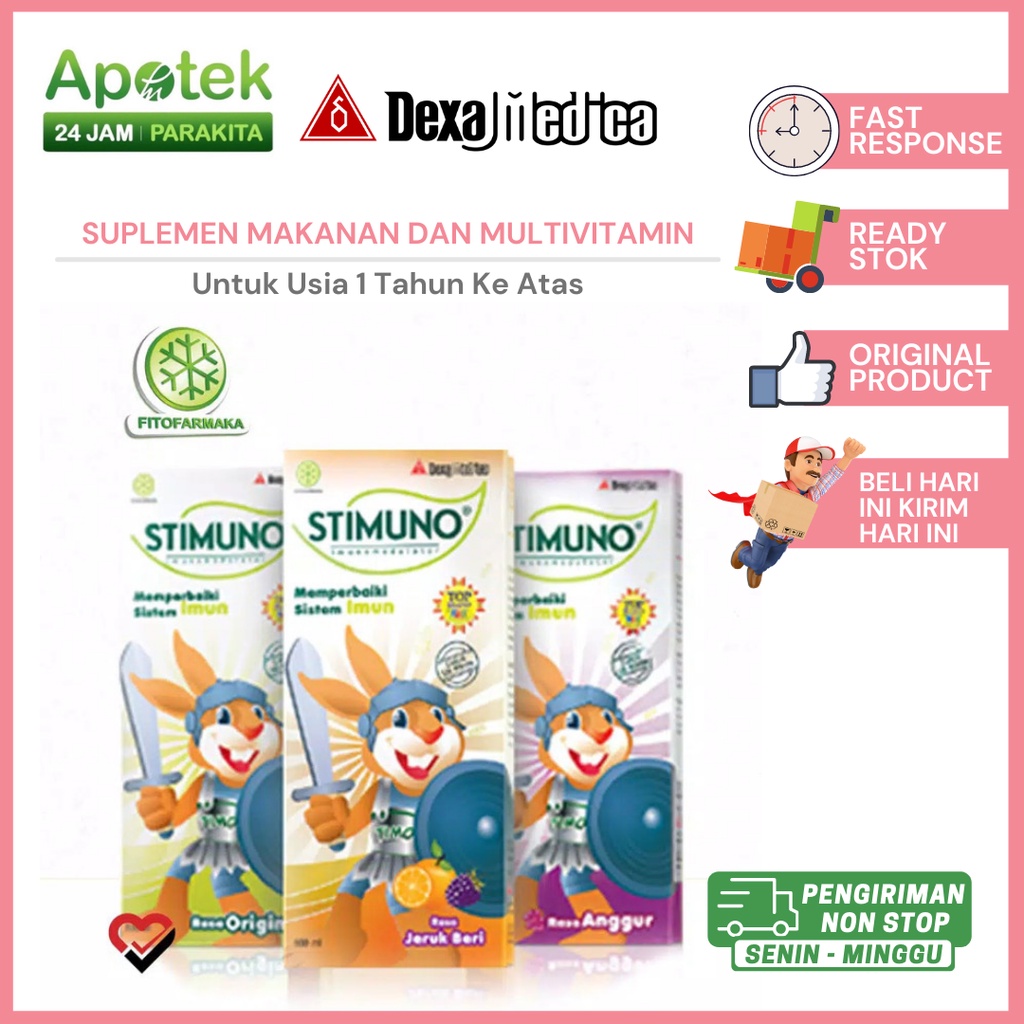 Jual Stimuno Sirup Untuk Daya Tahan Tubuh Rasa Original/ Rasa Anggur ...