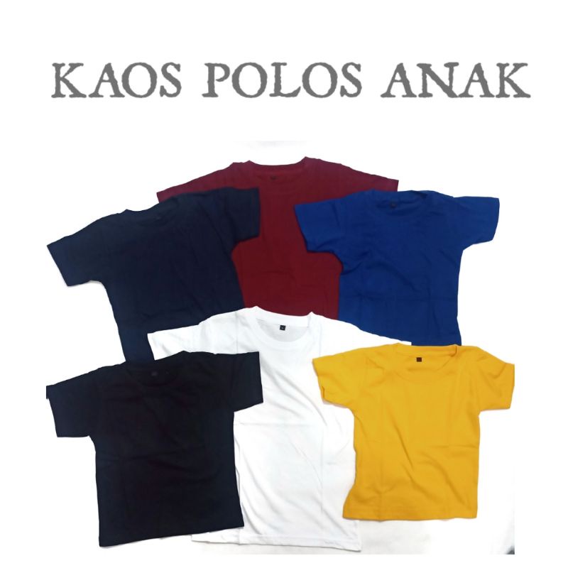 Jual [PROMO]KAOS POLOS ANAK COTTON COMBED 30s PREMIUM GRADE A GRAMASI ...