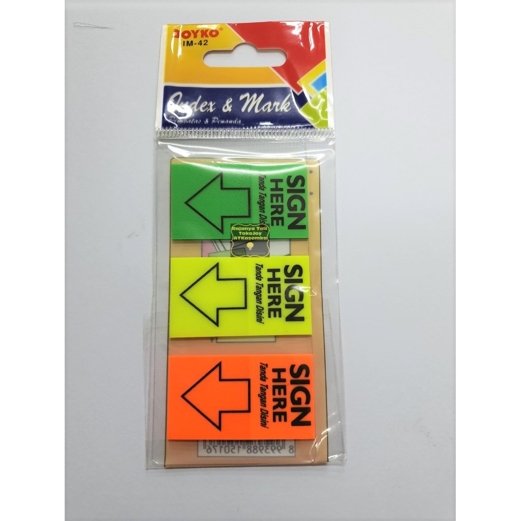 Jual Stiker Sign Here Tanda Tangan Sticker Index & Mark Joyko IM-42 ...